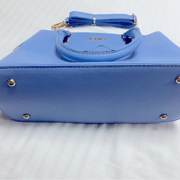 minmin | Bags | Leather Sky Blue Handbag Tote Shoulder Bag Crossbody ...